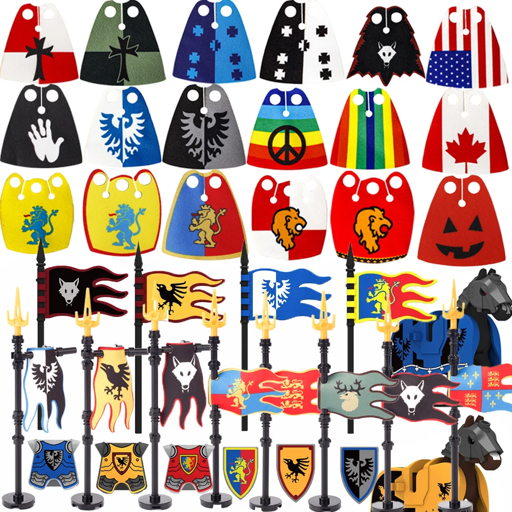 MOC Medieval Solider Knights Figures Accessories Cape Costume Clothes ...