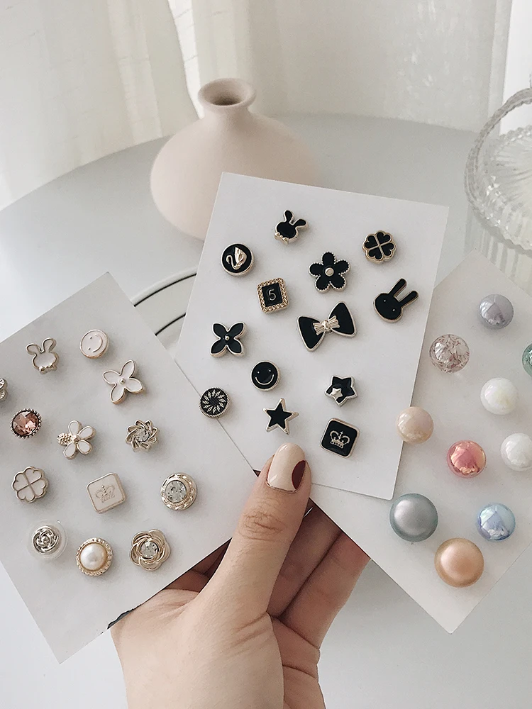 Brooch Women Pin Clothes Decoration Anti-exposure Buckle Cute Neckline ...