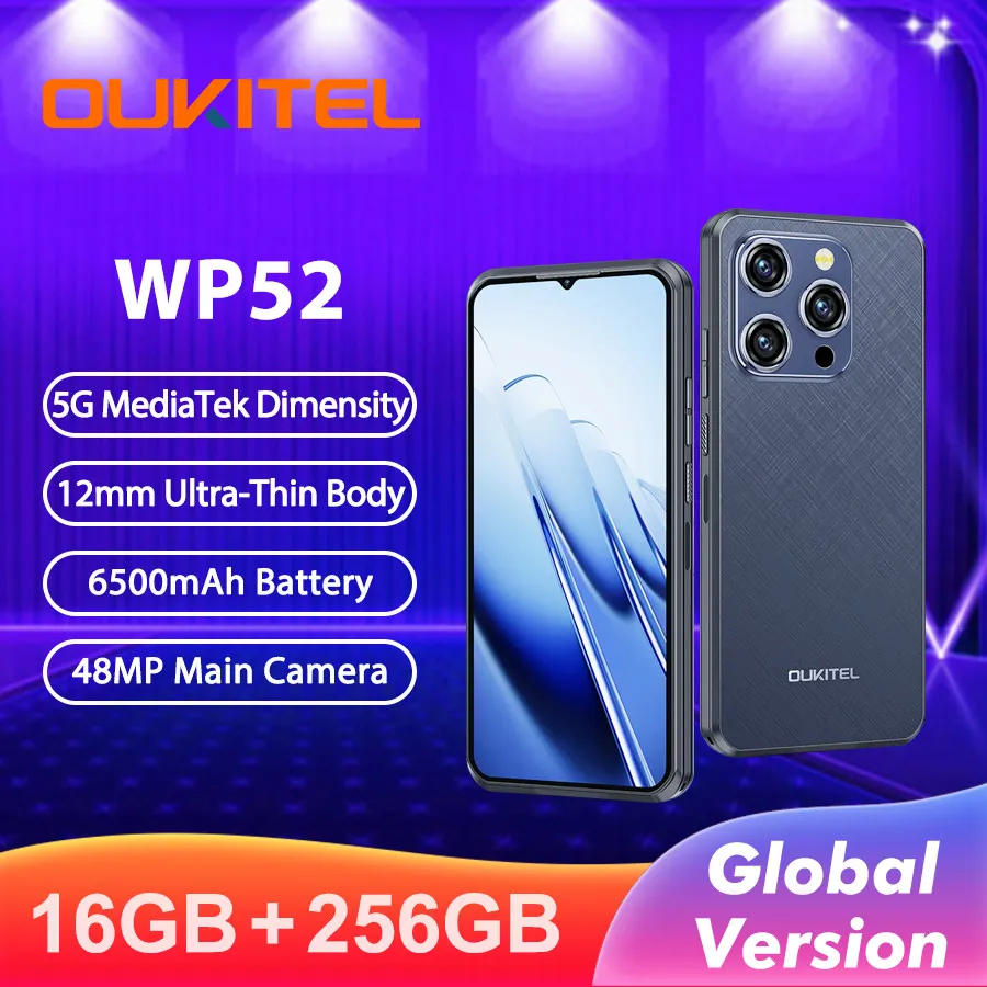 Global-Version-Oukitel-wp52-5G-Rugged-Smartphone-6500mAh-16GB-256GB ...