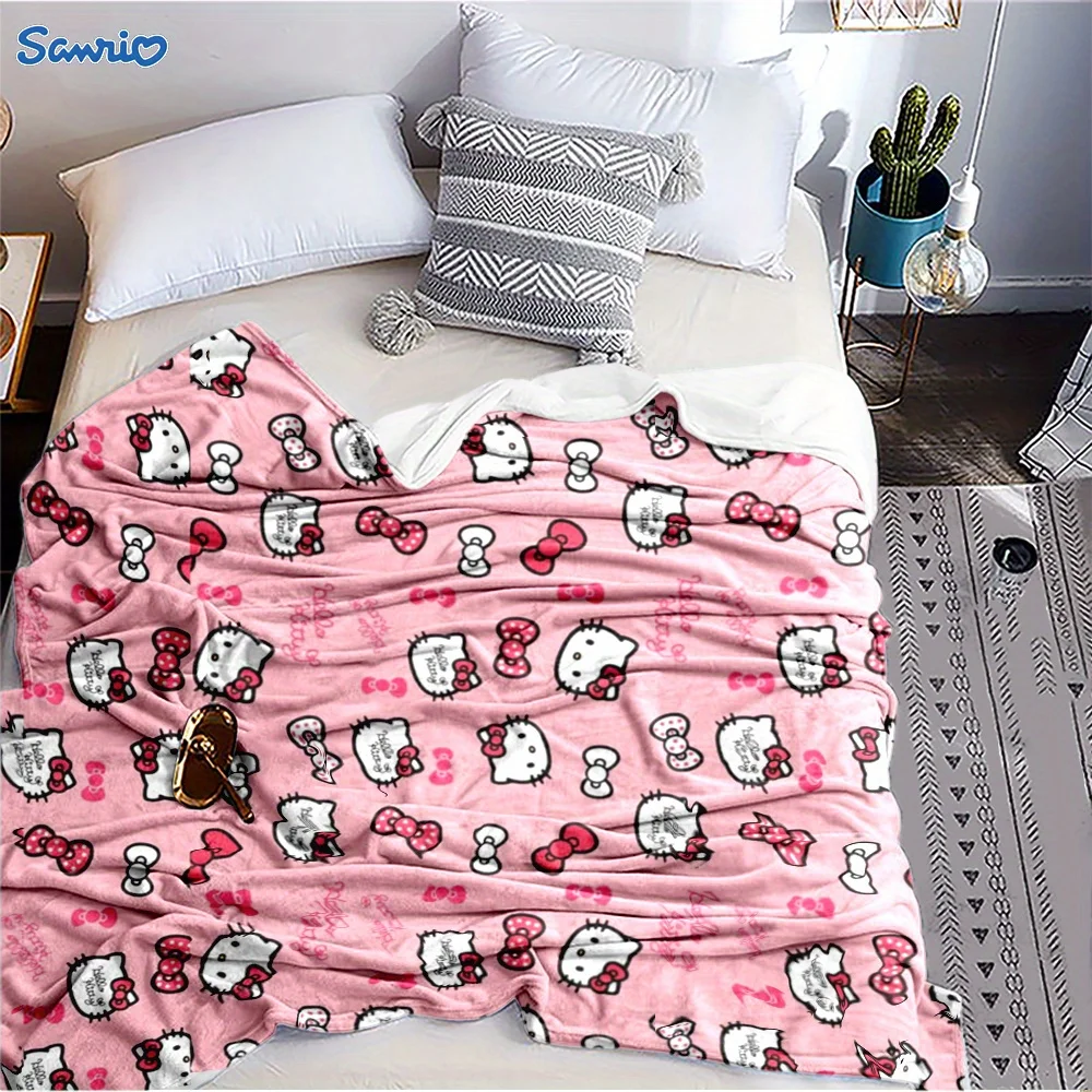 1pc Hello Kitty Pink Flannel Blanket | Soft Flannel Material | Cozy ...