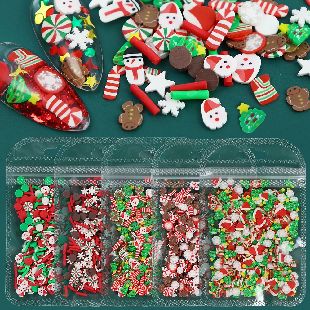 10g Christmas Polymer Clay Slices Sprinkles Epoxy Resin Filling Xmas ...