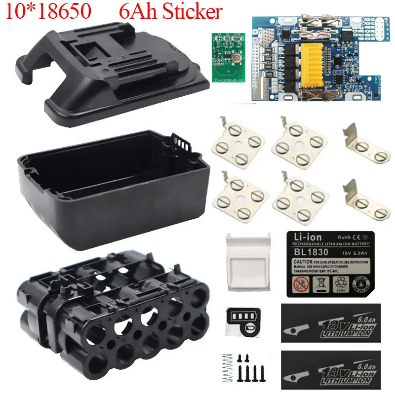 10*18650 BL1830 Li-ion Battery Case Charging Protection Circuit Board ...