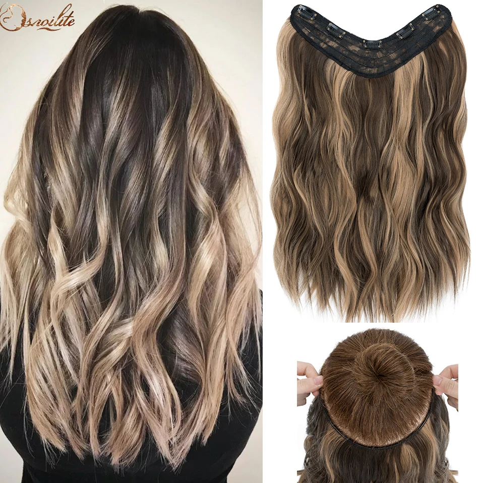 Extensions-de-Cheveux-Synth-tiques-sulfBoucl-es-pour-Femme-Postiche-une ...