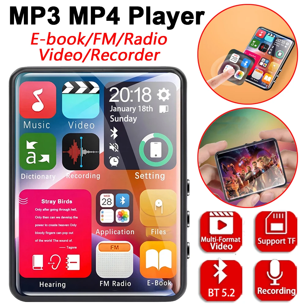 2024-New-MP3-Player-Bluetooth-5-2-Portable-Sport-Music-Player-MP4-Video ...