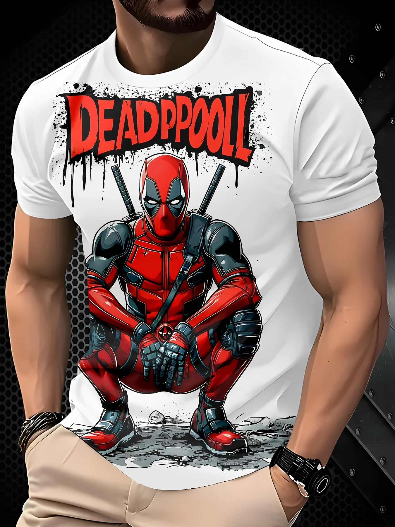 Marvel Deadpool Graphic T-Shirt 3D Print Superhero Men T Shirt ...