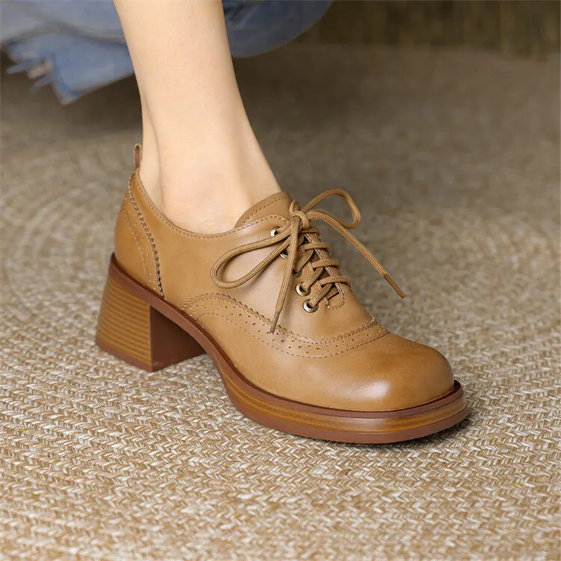 New-Spring-Autumn-Round-Toe-Women-Pumps-Comfortable-Chunky-Heels-Shoe ...