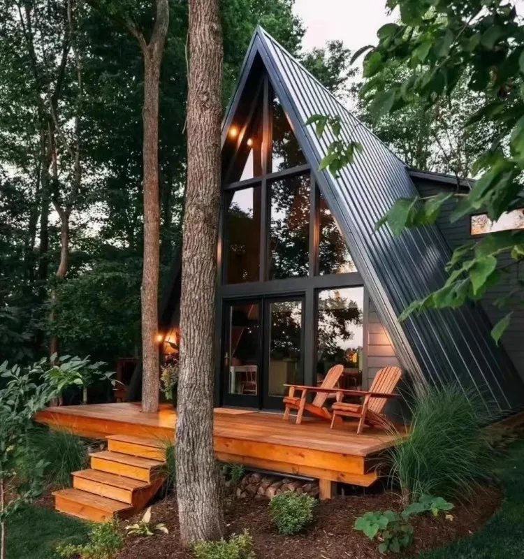 Hot-Selling-a-Frame-Triangle-Prefab-House-Resort-Holiday-Beautiful ...