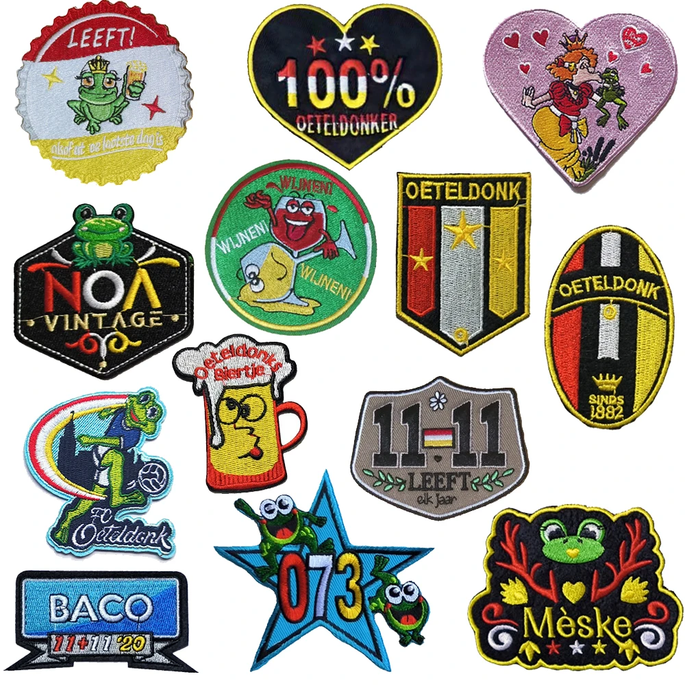 Oeteldonk-Embleem-Kikker-Patch-Applicaties-Ijzer-Op-Borduurwerk-Letters-Patches-Voor-Kleding ...