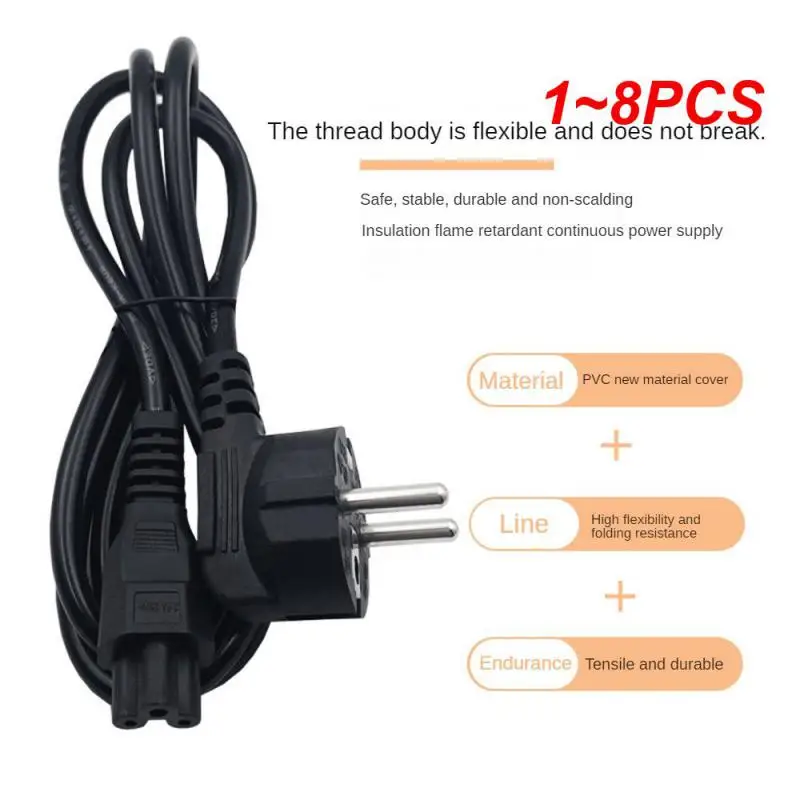 1-8PCS-EU-Universal-Adapter-Cable-3-Prong-2-Pin-Laptop-Power-Cord ...