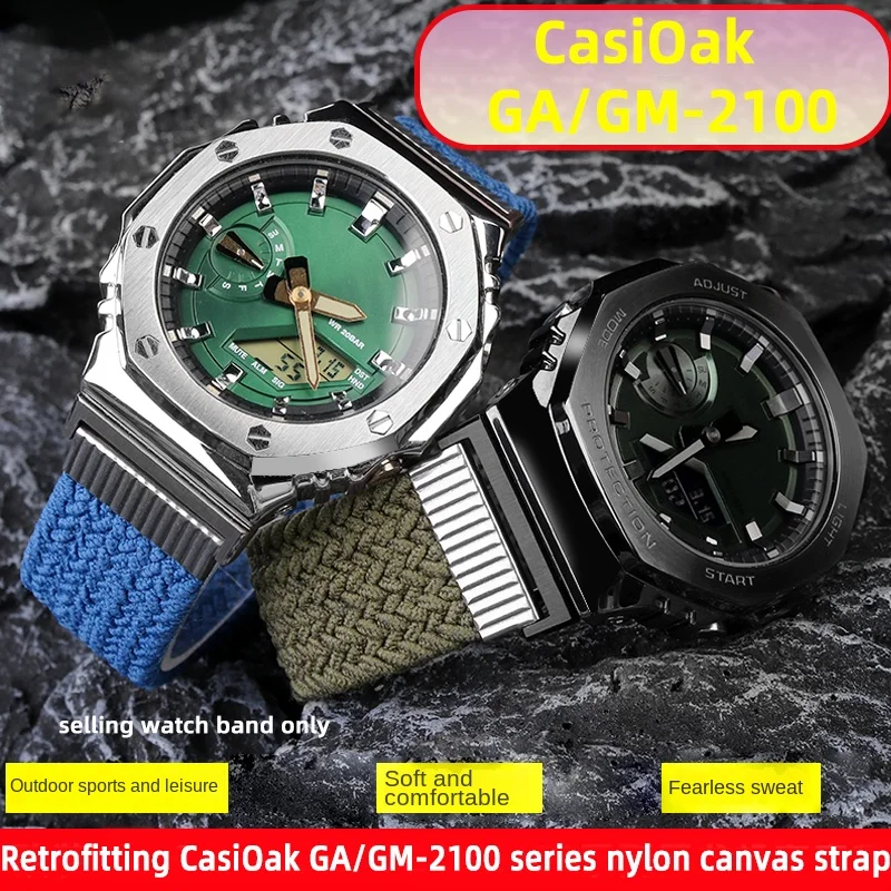 16mm-For-CasiOak-GA2100-GA2110-GM2100-high-quality-nylon-strap-for ...