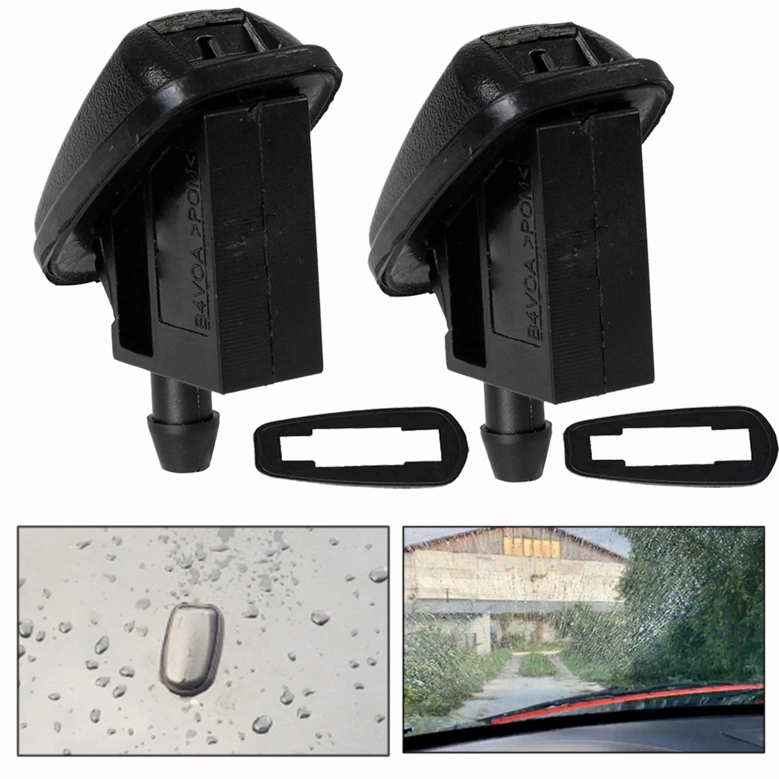 Pair-Windscreen-Window-Wiper-Washer-Spray-Nozzle-Jet-Hood-For-Mini ...