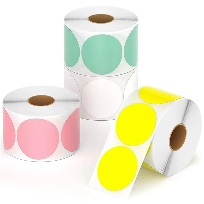 Color-three-proof-thermal-label-paper-Round-self-adhesive-label-Round ...