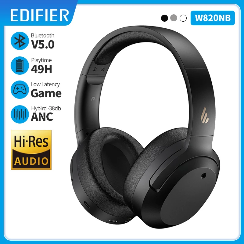 EDIFIER-W820NB-ANC-Wireless-Headphones-Bluetooth-Headsets-Hi-Res-Audio ...
