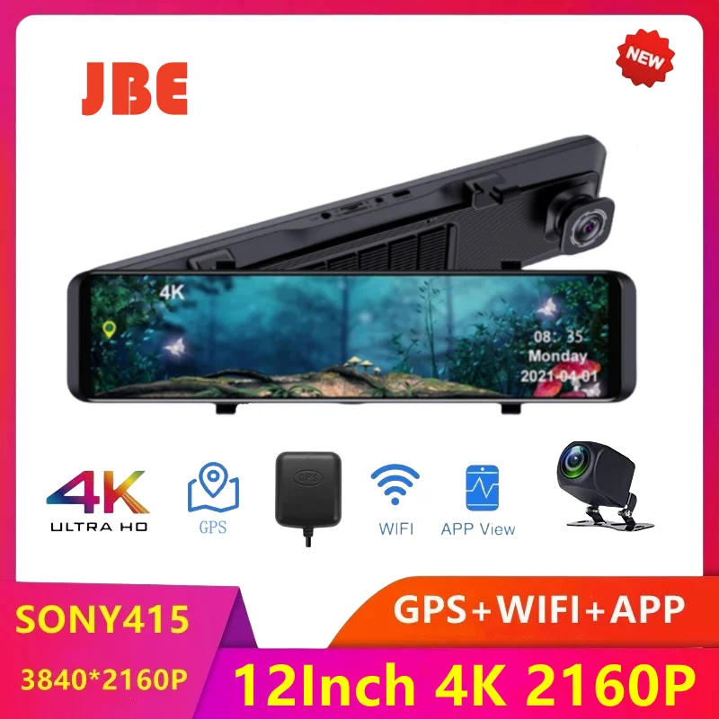 12-Inch-Dash-Cam-Dual-Lens-4K-3840-2160P-Car-DVR-Camera-WIFI-GPS-Sony ...