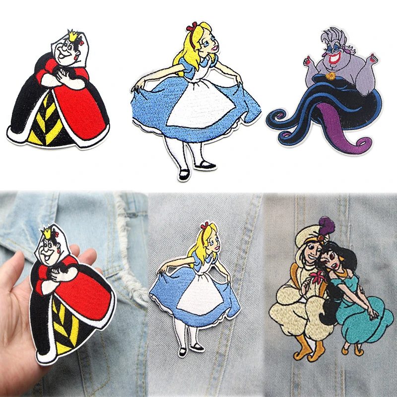Disney Princesa Alicia en el país de las Maravillas bordado parche pegatinas DIY ropa ...