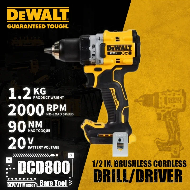 DEWALT-DCD800-1-2in-Brushless-Cordless-Drill-Driver-20V-Lithium-Power ...