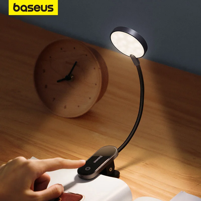 Baseus Led Clip Table Lamp Stepless Dimmable Wireless Desk Lamp Touch ...