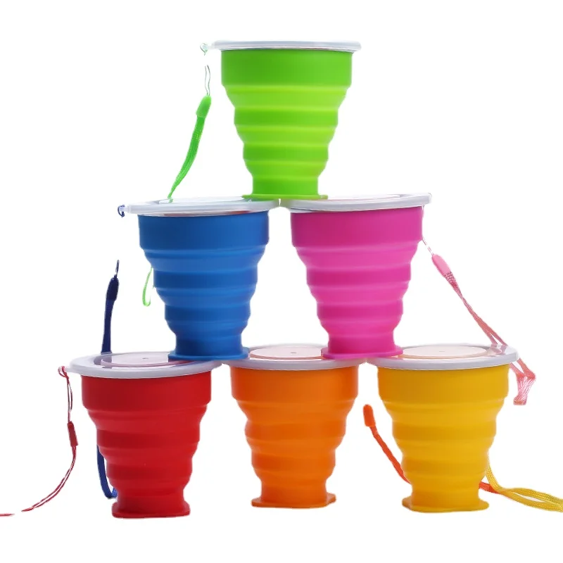 Cups Outdoor Portable Silicone Folding Water Cup Multi functional ...