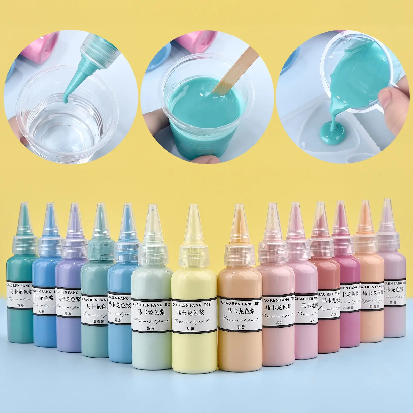 14-Colors-50g-Bottle-High-Concentration-Macaron-Solid-Color-Paste-Resin ...