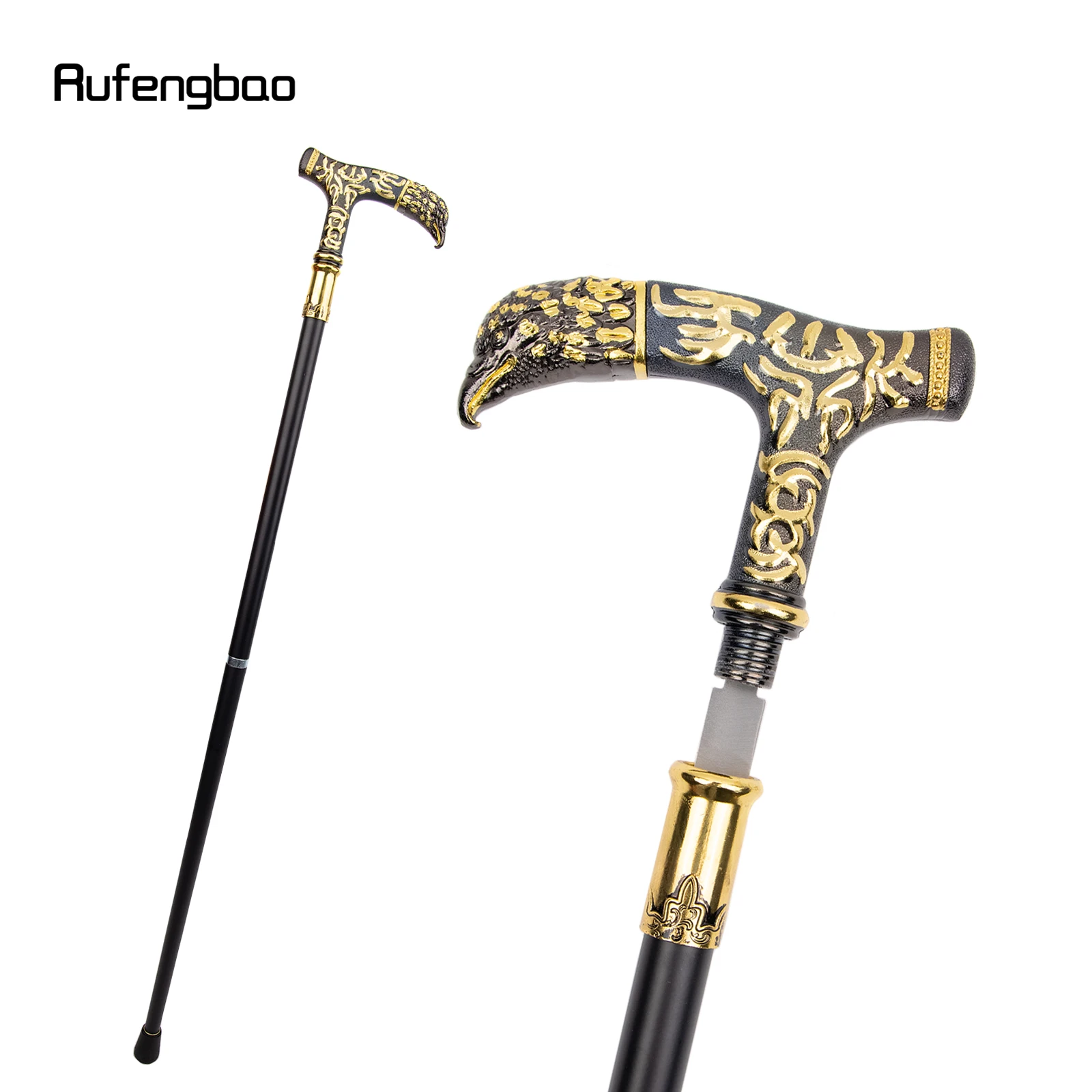 Golden Black Eagle Handle Luxury Walking Stick with 26cm Hidden Sword ...