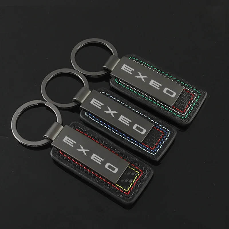 Leather Motorcycle Keychain Carbon Fiber Key Rings for Seat Exeo Logo ...