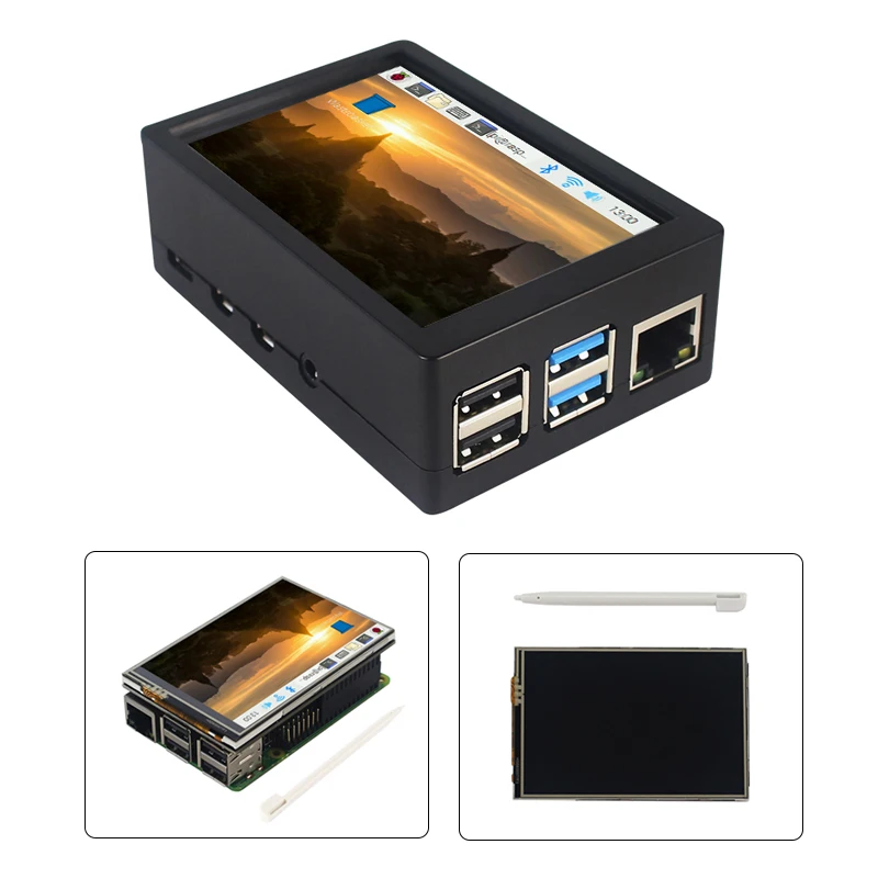 Raspberry Pi 4 Model B ABS Case with 480*320 3.5 inch Touch Screen ...