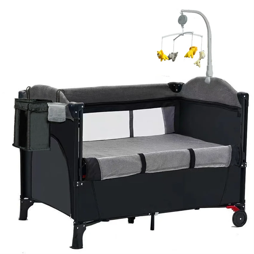 Portable-Baby-Crib-New-Multifunctional-4-In-1-Foldable-Baby-Cot-With ...
