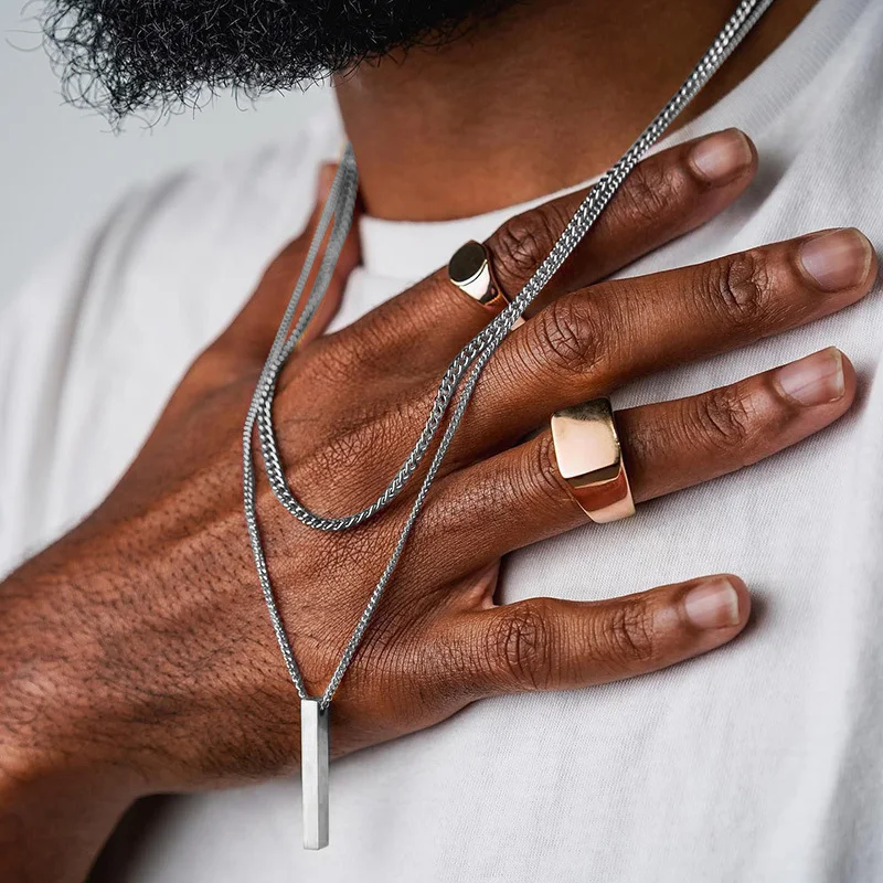 Mens-Jewellery-New-Vintage-Rectangle-Pendant-Necklace-Men-Width-3mm ...