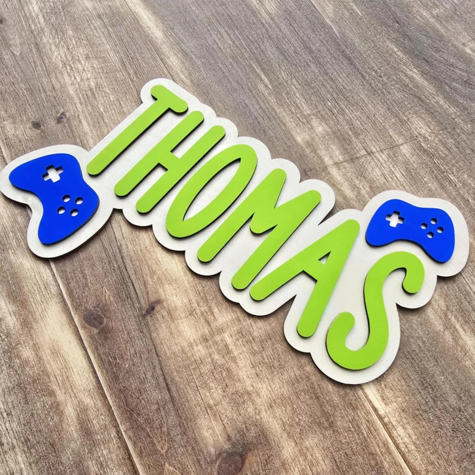 Personalized Gamer Door Sign for Kids, Custom Wooden Name Plaque, Fun ...