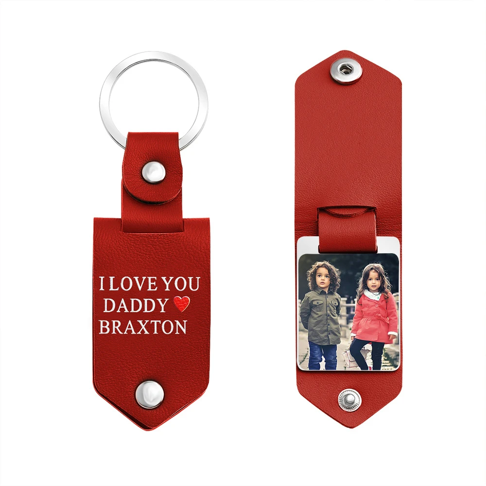 Custom Colorful Photo Key Chain Personalized Leather Car Pendants Bags ...
