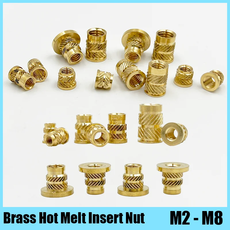 Brass-Insert-Nut-Hot-Melt-Insert-Knurled-Flange-Copper-Nuts-M2-M3-M4-to ...