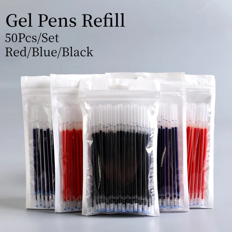 50Pcs-Set-0-5mm-0-38mm-Gel-Pen-Refills-Black-blue-red-Ink-Writing-Pen ...