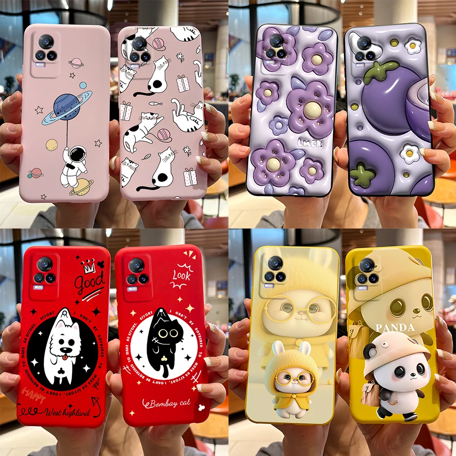 For-Vivo-V21e-Case-2021-Cute-Rabbit-Panda-Painted-Soft-TPU-Phone-Cases ...
