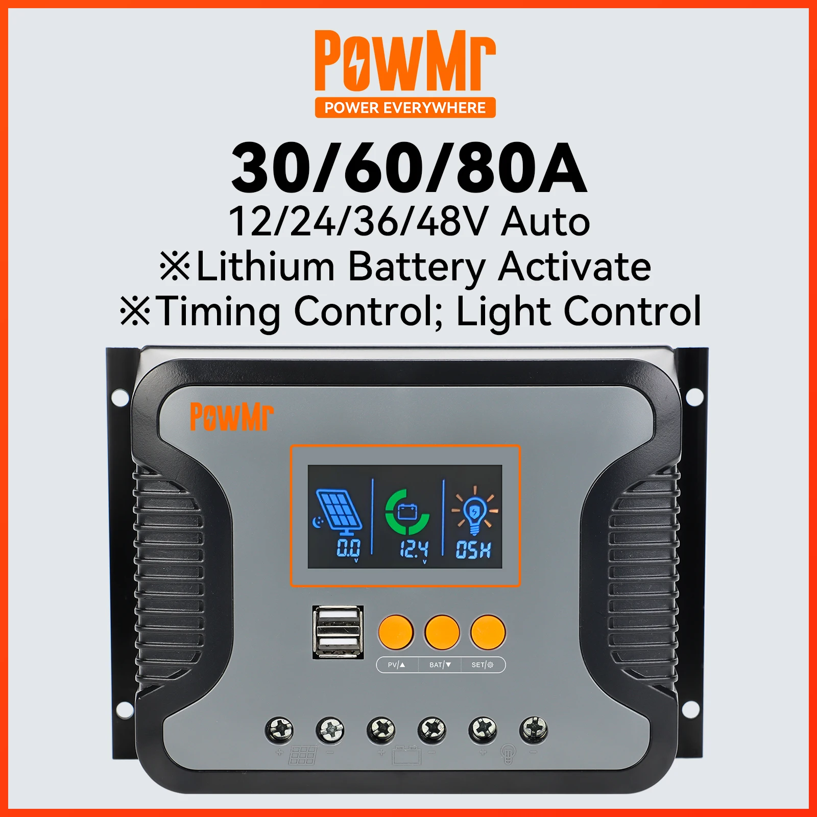 PowMr-30A-60A-80A-Solar-Charge-Controller-PWM-Solar-Battery-Voltage ...