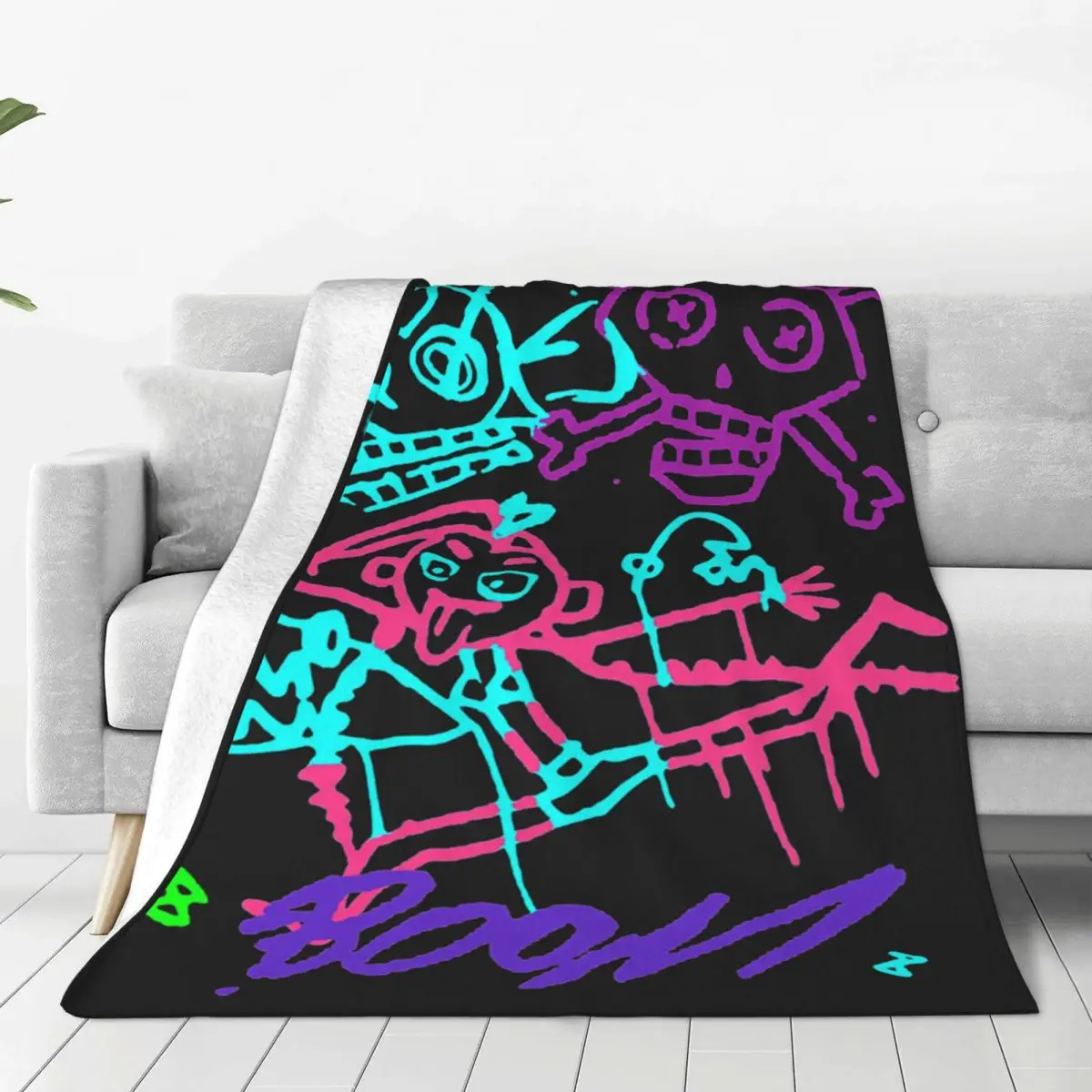 Jinx-Monkey-Graffiti-Arcane-Blankets-Coral-Fleece-Plush-Textile-Decor ...