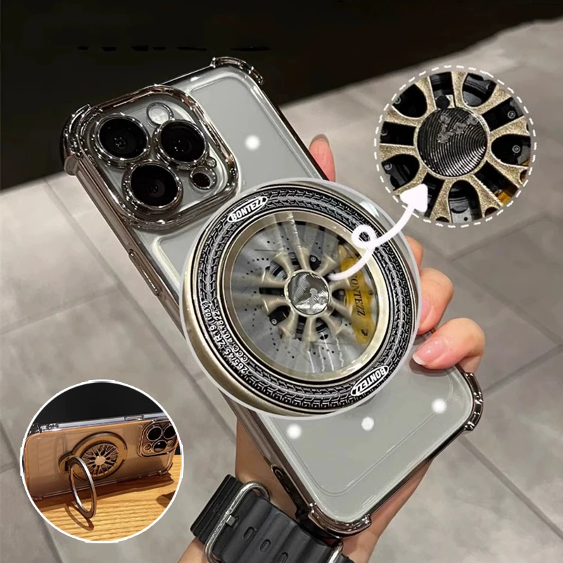 Luxury Plating Fidget Spinner Stand Holder For iPhone 15 14 Plus 13 12 ...