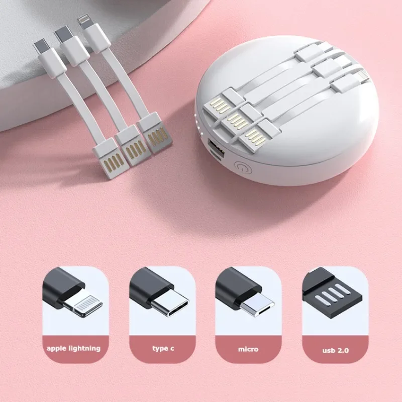 Round-Makeup-Mirror-Power-Bank-with-3-Built-in-Data-Cables-5000mAh ...