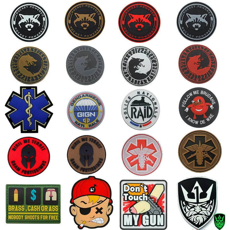 Badges-HOOK-PVC-Rubber-Patch-Gear-Patches-Armbands-Clothes-Accessories ...
