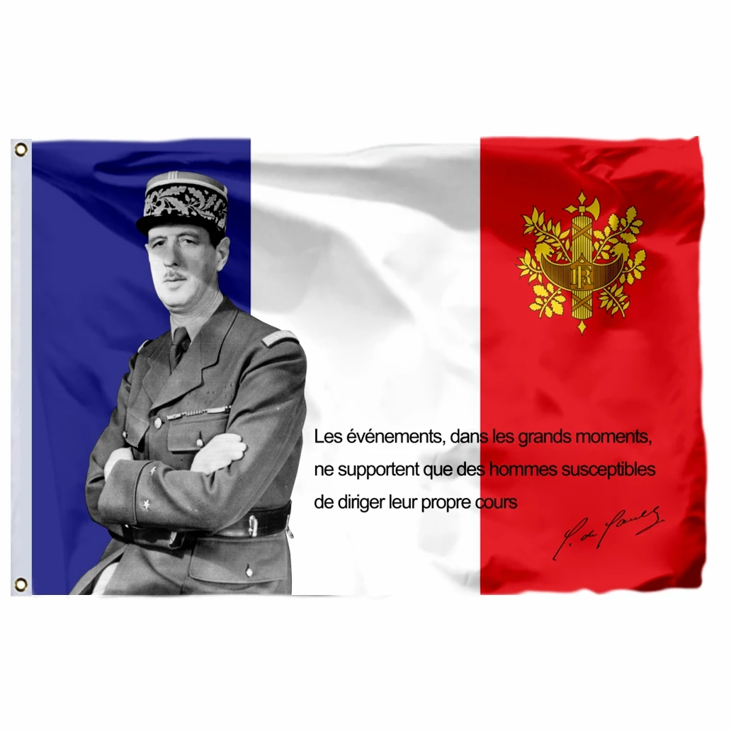 Charles-De-Gaulle-Flag-3-x-5-FT-100D-Polyester-WWII-France-French-Flags ...