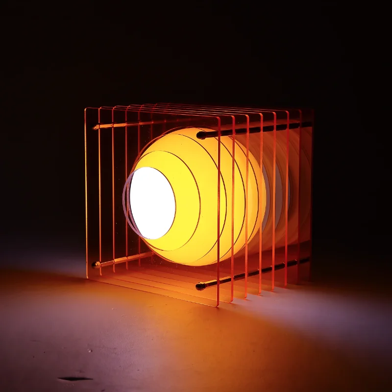 Diy Moon Light Bauhaus Acrylic Multi-layer Orange Light Living Room ...
