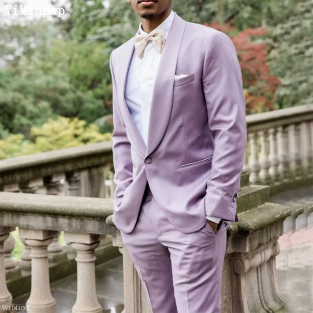 Lavender-Suits-for-Men-2-Pieces-Wedding-Groom-Wear-Shawl-Lapel-One ...