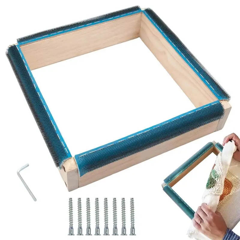 Square-Embroidery-Hoop-Wooden-Gripper-Strips-For-Punch-Needle-Frame ...