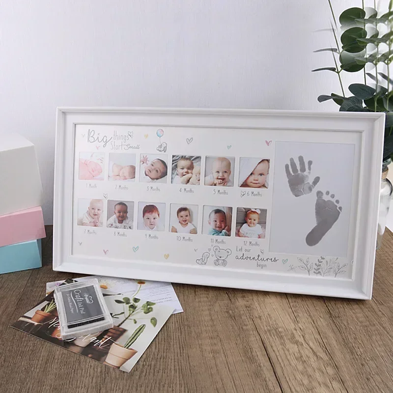 12-Months-Newborn-DIY-Memories-Ink-Pad-Photo-Frame-First-Year-Memorial ...