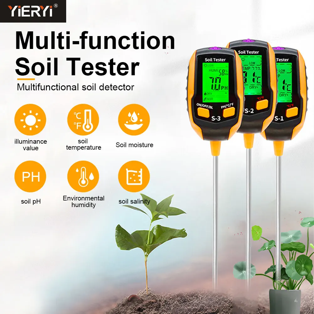 4-5-6-in-1-Soil-Tester-PH-Moisture-Sunlight-Temp-Multifunction-Soil-pH ...