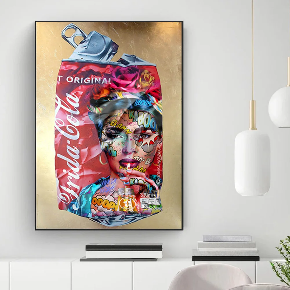 Frida Cola Girls Graffiti Oil Paninting On Canvas Street Wall Art Pop ...