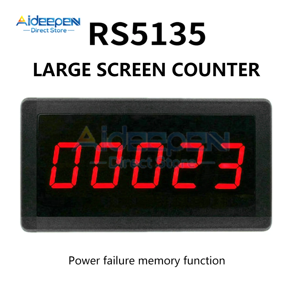 DC 12-24V RS5135 0.56 Inch LED Five Digit Counter 0-99999 Large Screen ...