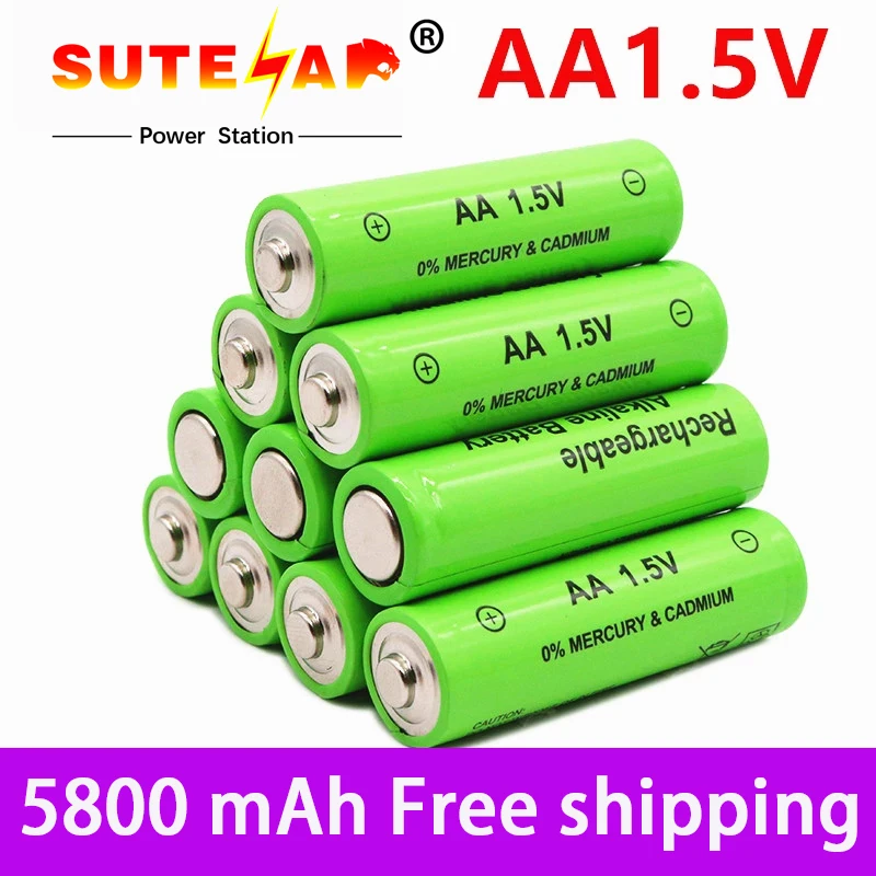 1-20Pcs 1.5V AA Battery 5800mAh Rechargeable battery NI-MH 1.5 V AA Batteries for Clocks mice ...
