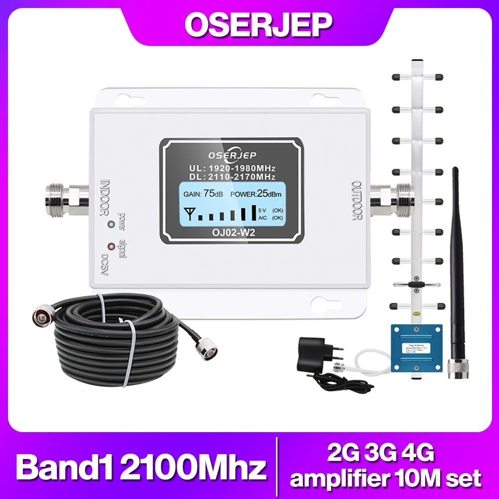 LCD display 3G mobile Signal booster 2100mhz WCDMA Repeater 3g cellular ...
