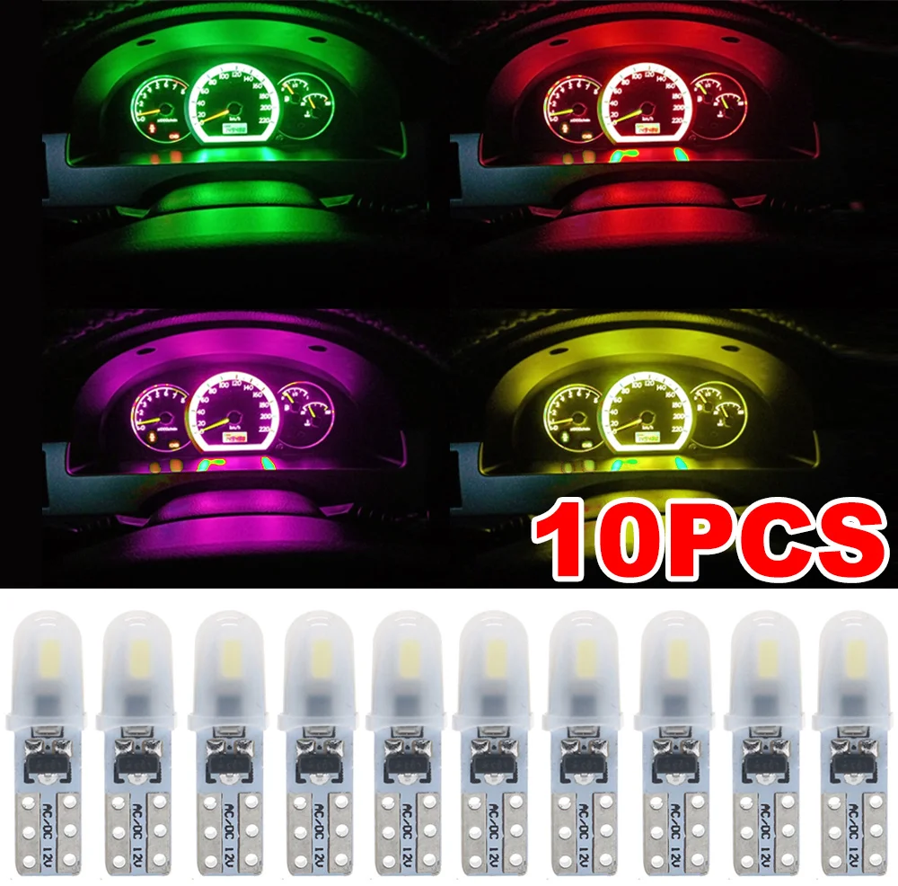 10Pcs T5 LED 3014 2SMD No Polarity Auto Car Dashboard Lights Car ...