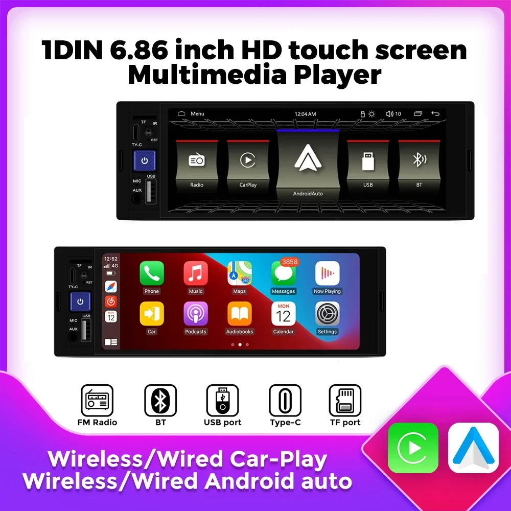 6-86-inch-CarPlay-Auto-Car-Radio-1Din-MP5-Universal-Multimedia-Video ...